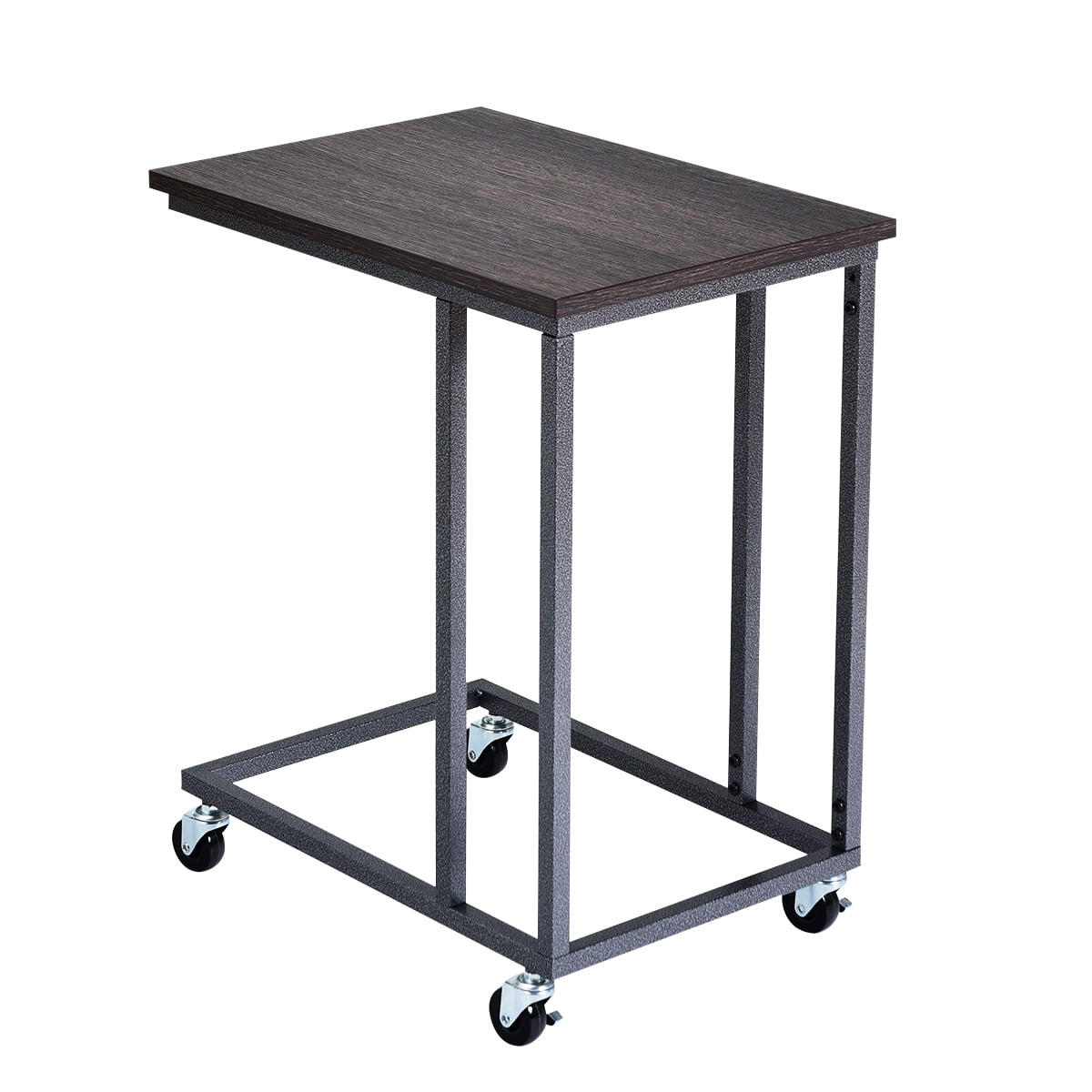 Giantex Mobile C Shaped Bedside Table, Rolling Sofa Table w/Lockable ...
