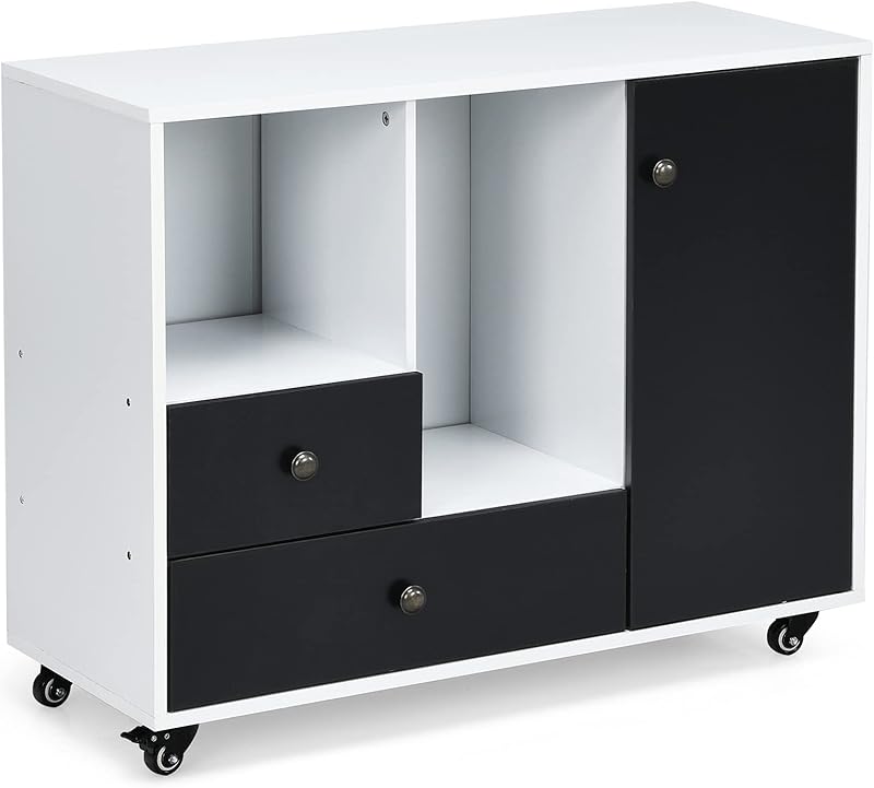 Giantex Mobile File Cabinet on Wheels - Lateral Filing Cabinet w/Drawer ...