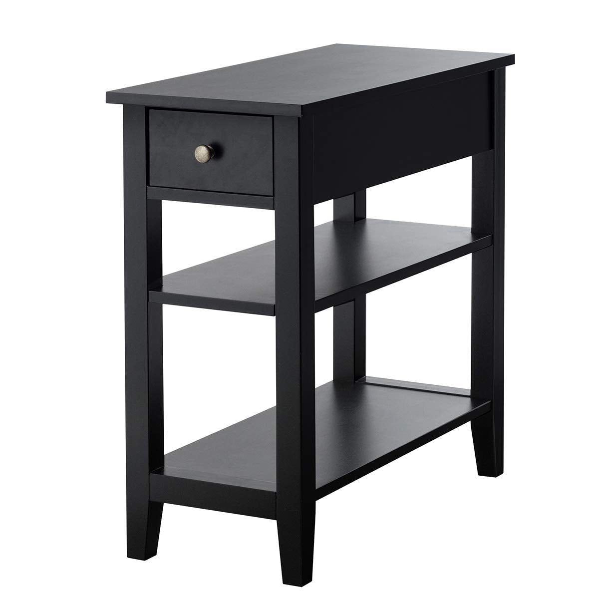 Giantex Narrow End Table, Small Side Table with Drawer and Shelf, Wood ...