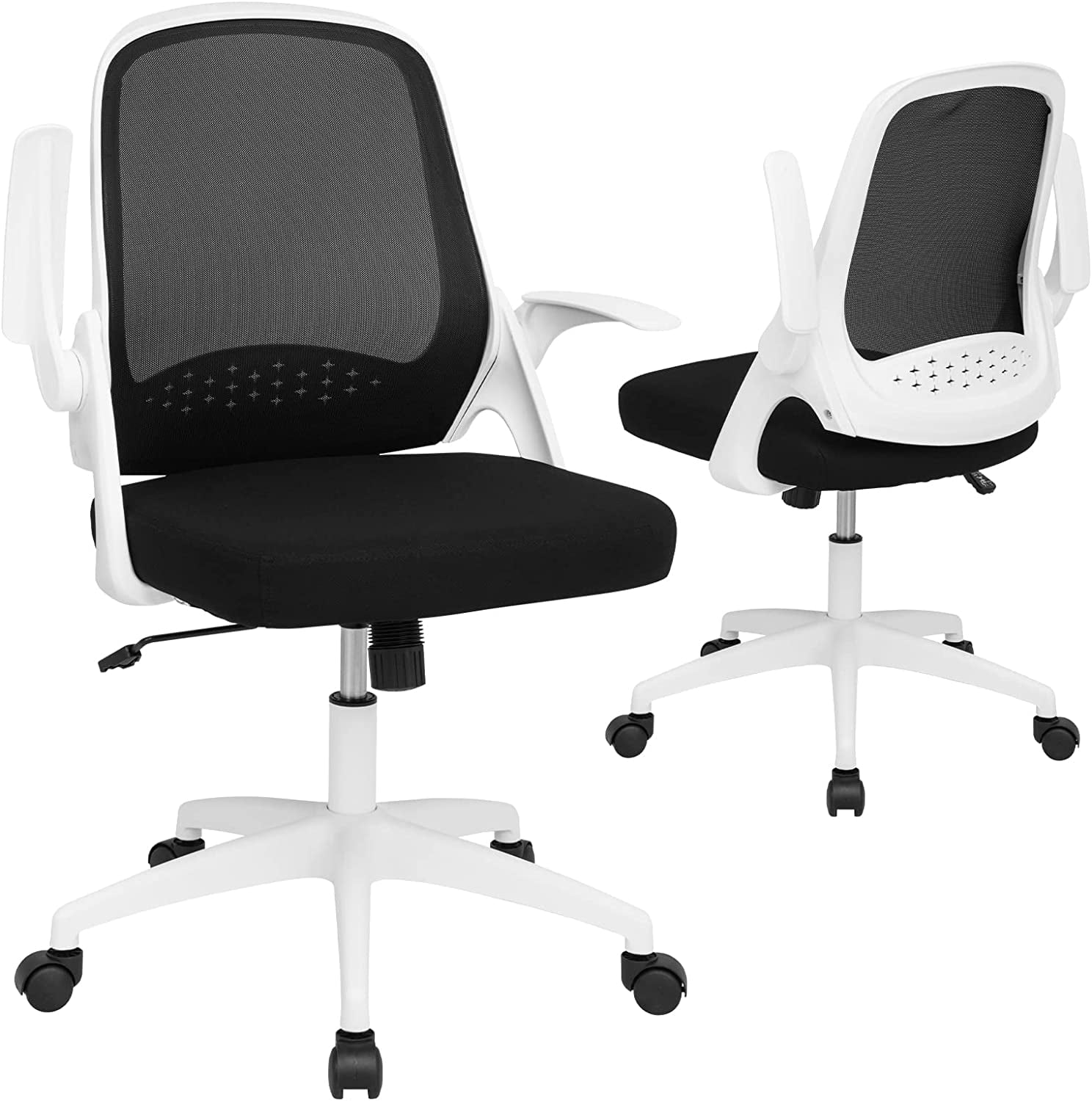 Giantex Office Chair, Ergonomic Desk Chair w/Flip-up Armrests, Mid-Back ...
