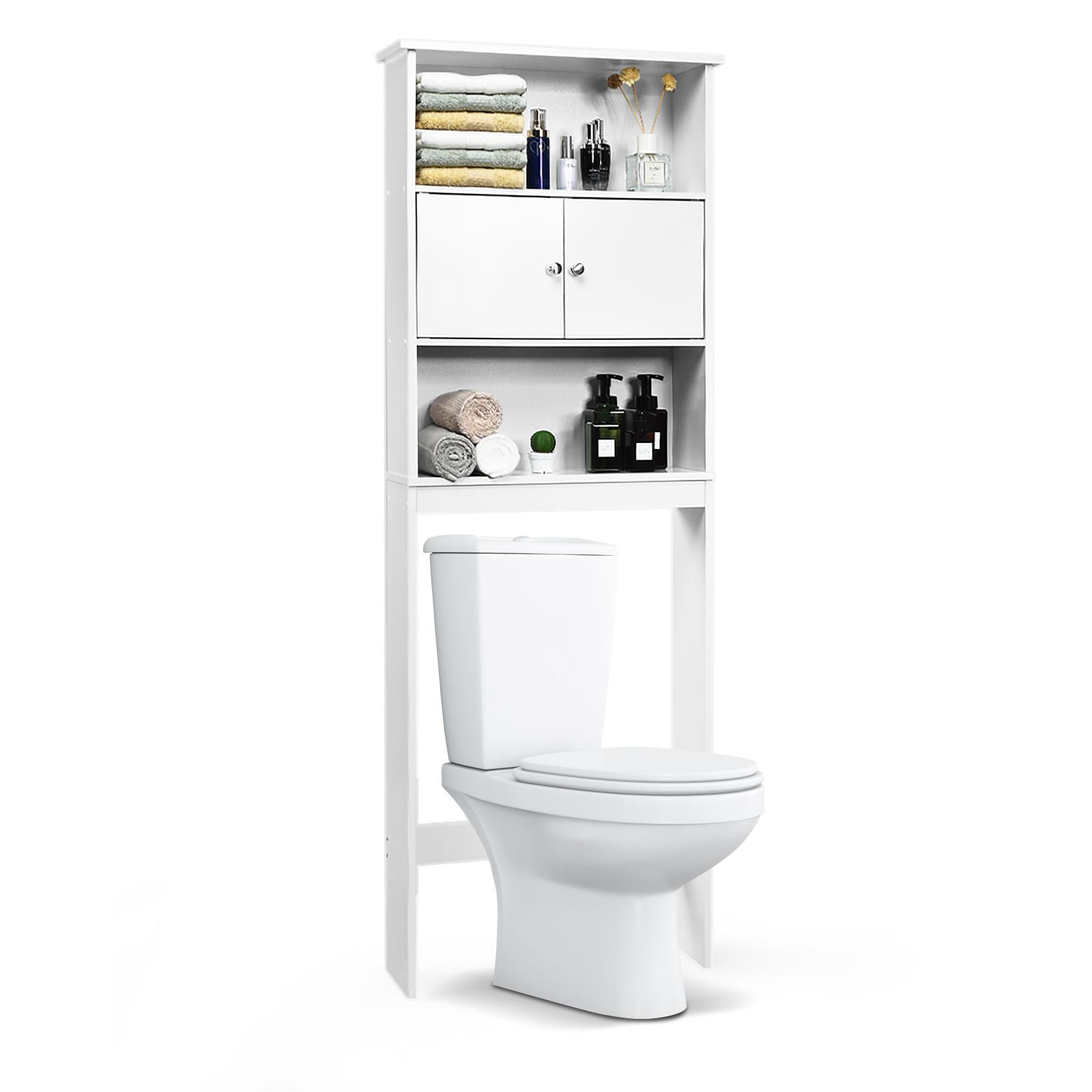 Giantex Over-The-Toilet Storage Rack, Wooden Space Saving Cabinet ...