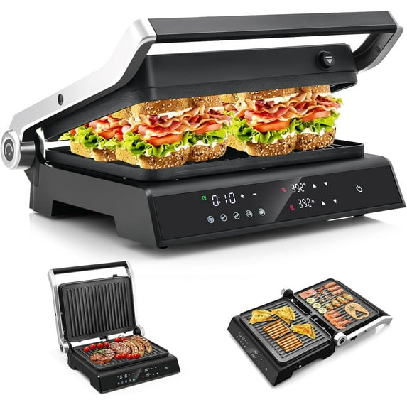 Giantex Panini Press Sandwich Maker, 3-in-1 Electric Indoor Grill, 2 ...