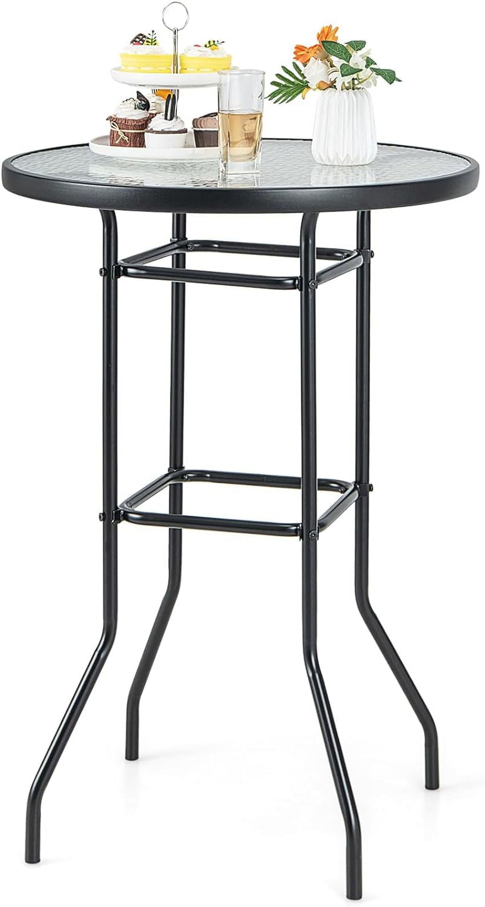 Giantex Patio Bar Table, 38" Height High Top Bistro Table, 27" Round ...