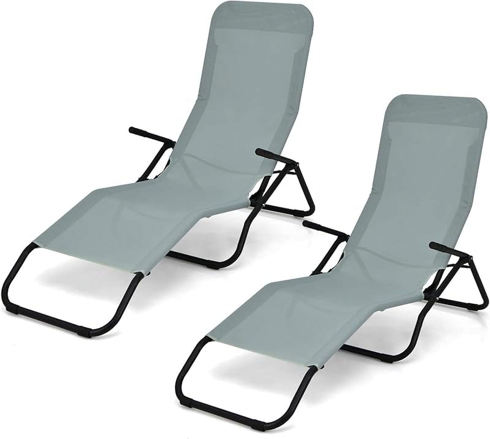 Giantex Patio Chaise Lounge Chair Set of 2, Outdoor Sunbathing Chairs ...