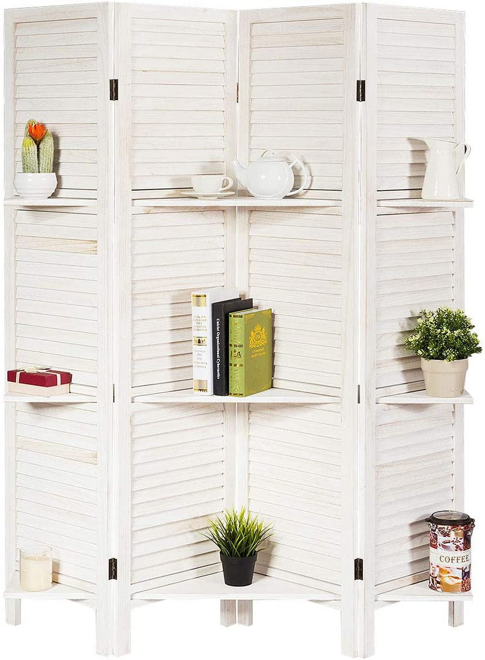 Giantex Room Divider with Shelves, 4 Panel Room Dividers and Folding ...