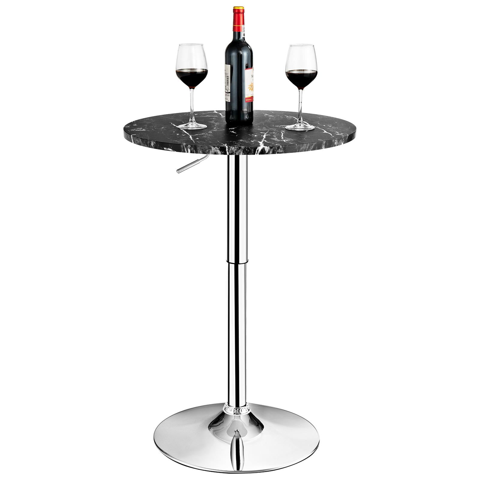 Giantex Round Bar & Pub Table, Height Adjustable Bistro Table w/Faux ...
