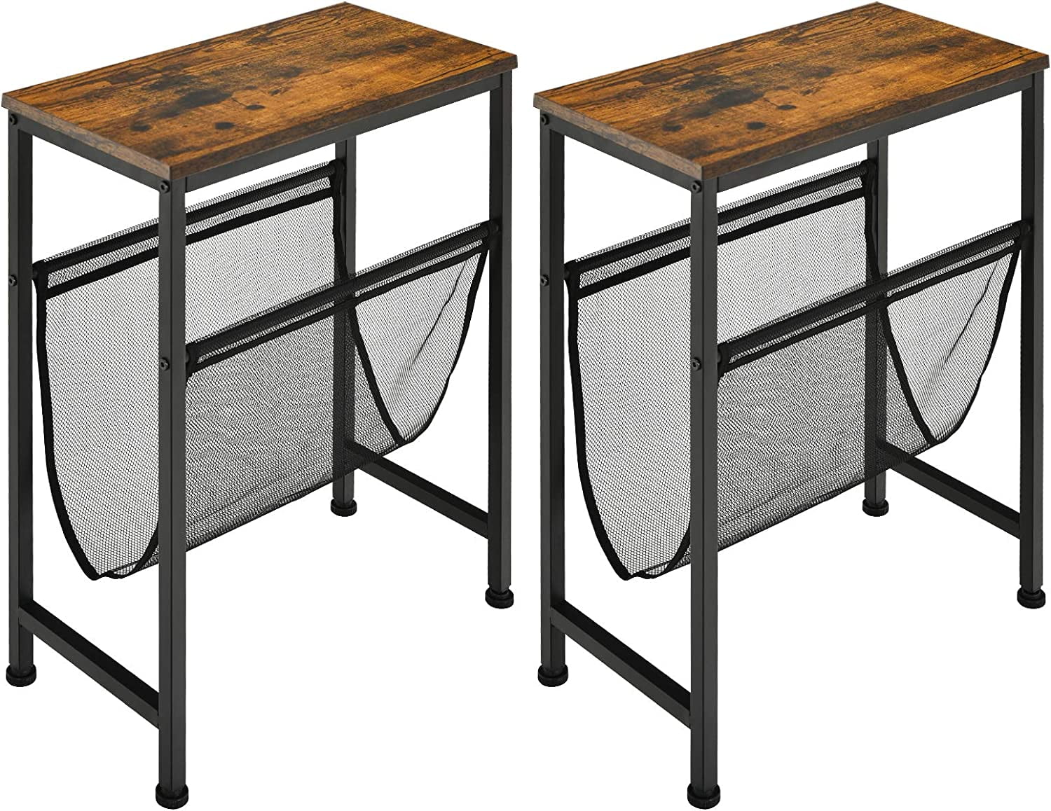 Giantex Set of 2 Narrow End Table with Magazine Holder Sling ...