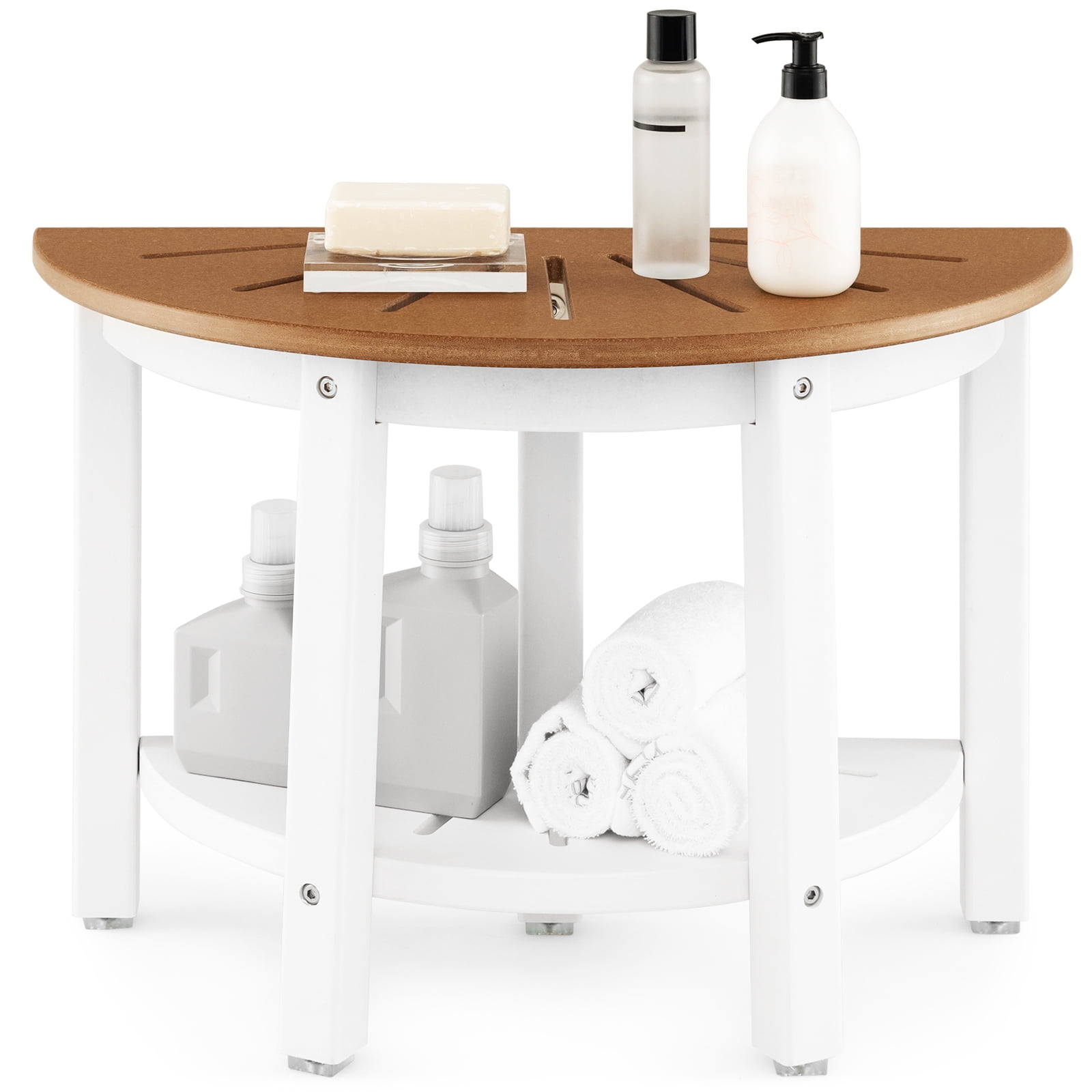 Giantex Shower Bench, Waterproof HDPE Bath Spa Seat, Corner Shower ...