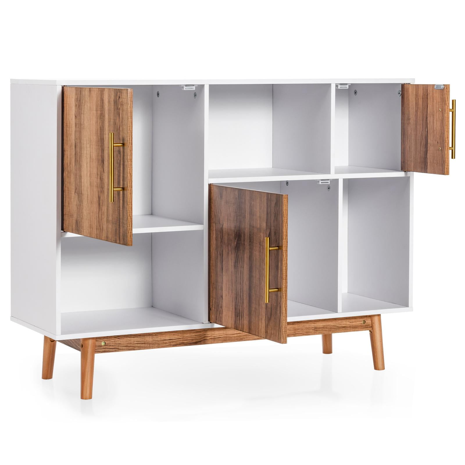 Giantex Sideboard Storage Cabinet W/Storage Compartments, Display ...