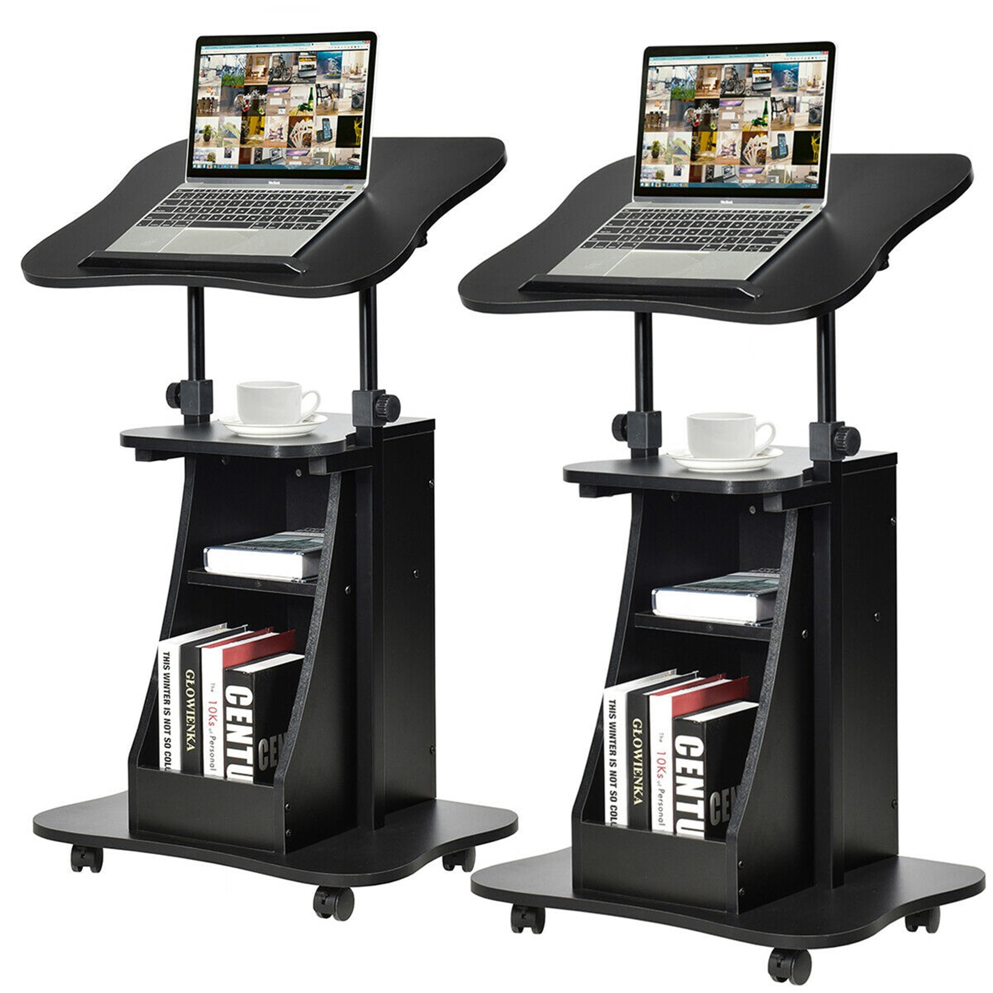 Giantex Stand Up Laptop Podium, Height Adjustable Mobile Stand, olling ...