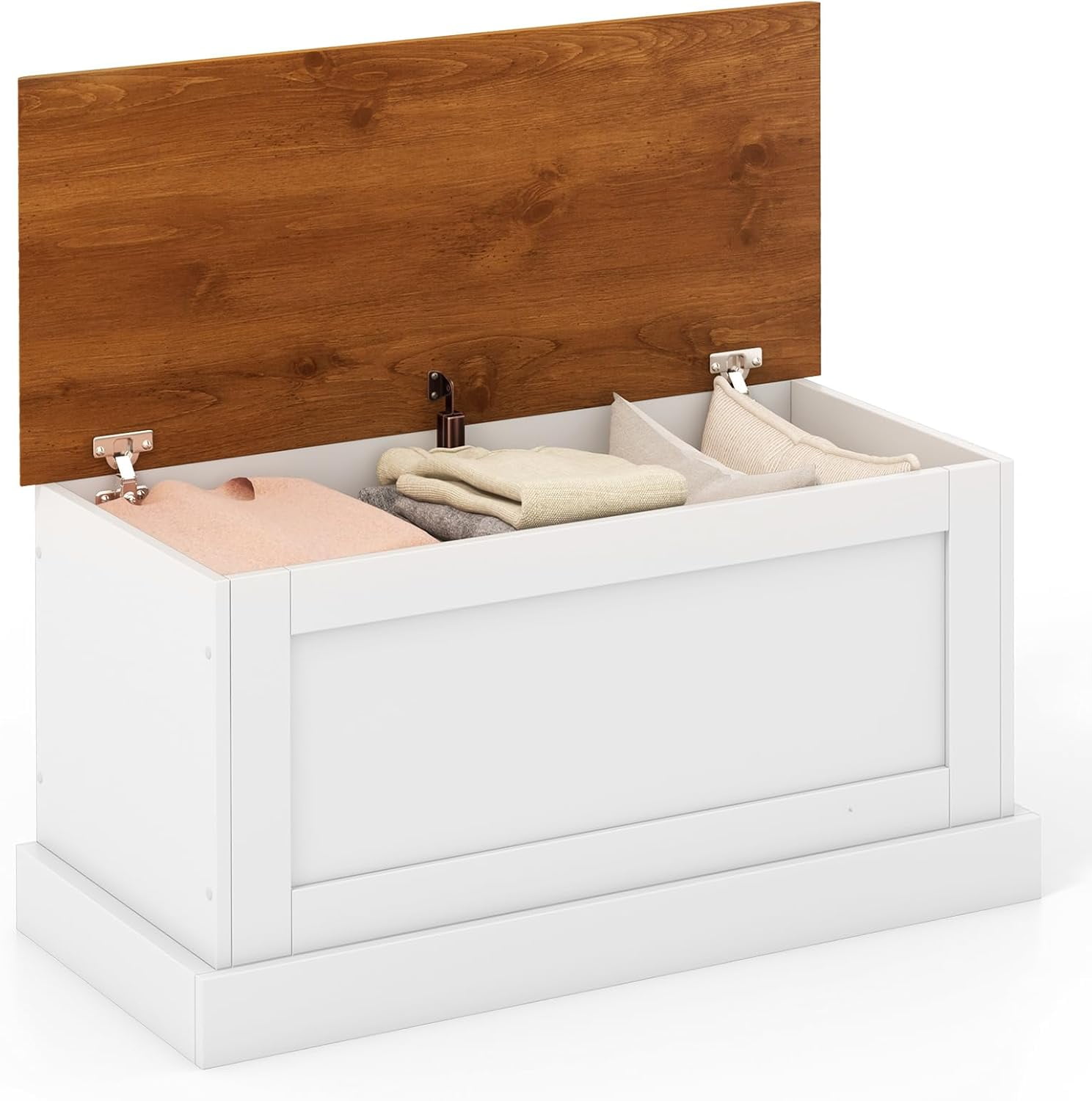 Giantex Storage , 35.5” Storage Trunk with Safety Metal Hinge, Flip-Top ...