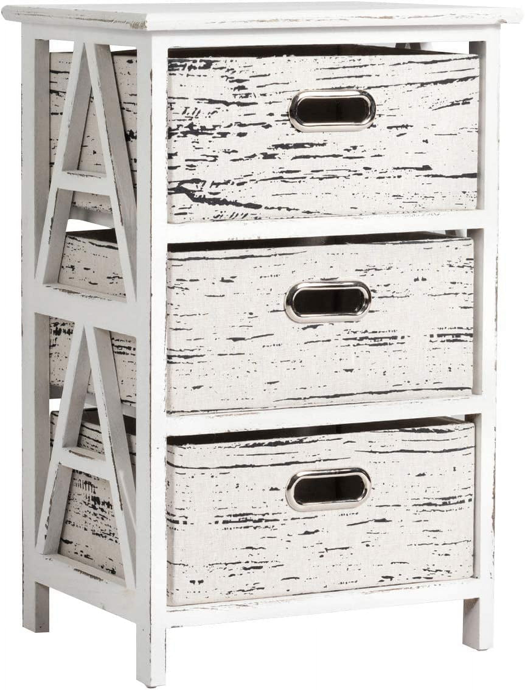 Giantex Storage Drawer Units W/ 3 Fabrics Storage Drawers and Wood ...