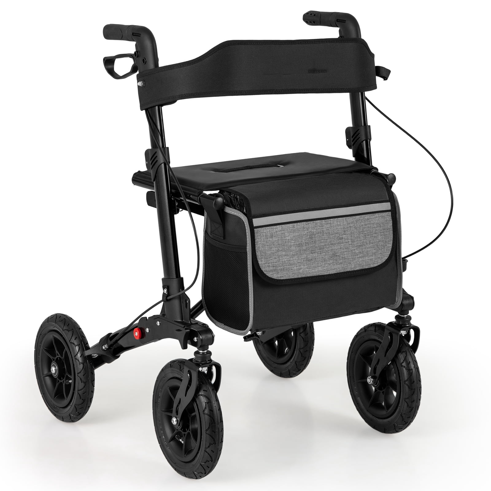 Giantex Walkers for Seniors w/Seat, 2 in 1 Folding Rolling Rollator ...