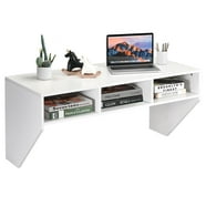 Zimtown Small Space Wall Mounted Computer Desk with Attached Overhead ...