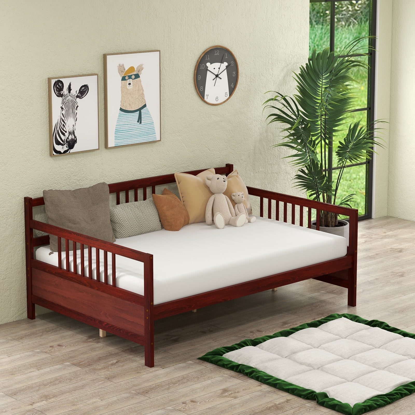 Giantex Wood Daybed Frame Full Size, Sofa Bed Frame w/Wooden Slats ...