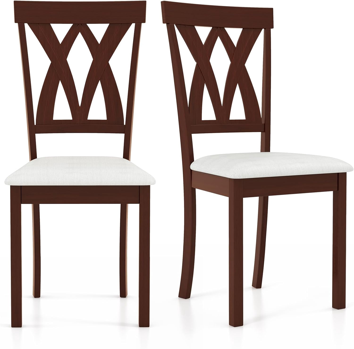 Giantex Wood Dining Chair Set of 2, Wooden Kitchen Chairs with ...