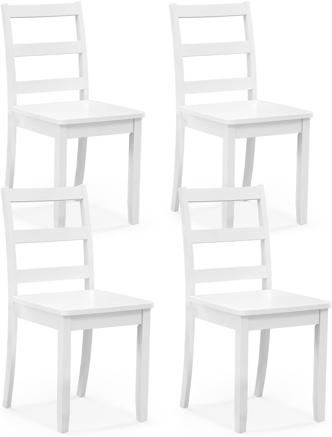 Giantex Wood Dining Chairs Set of 2 Black- Wooden Armless Kitchen ...