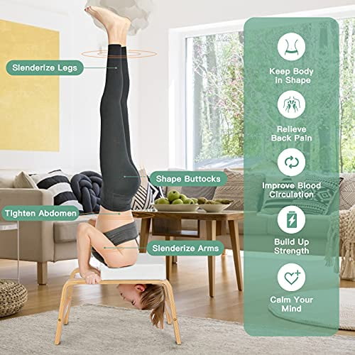 Giantex Yoga Headstand Bench, Upside Down Chair for Balance Training ...