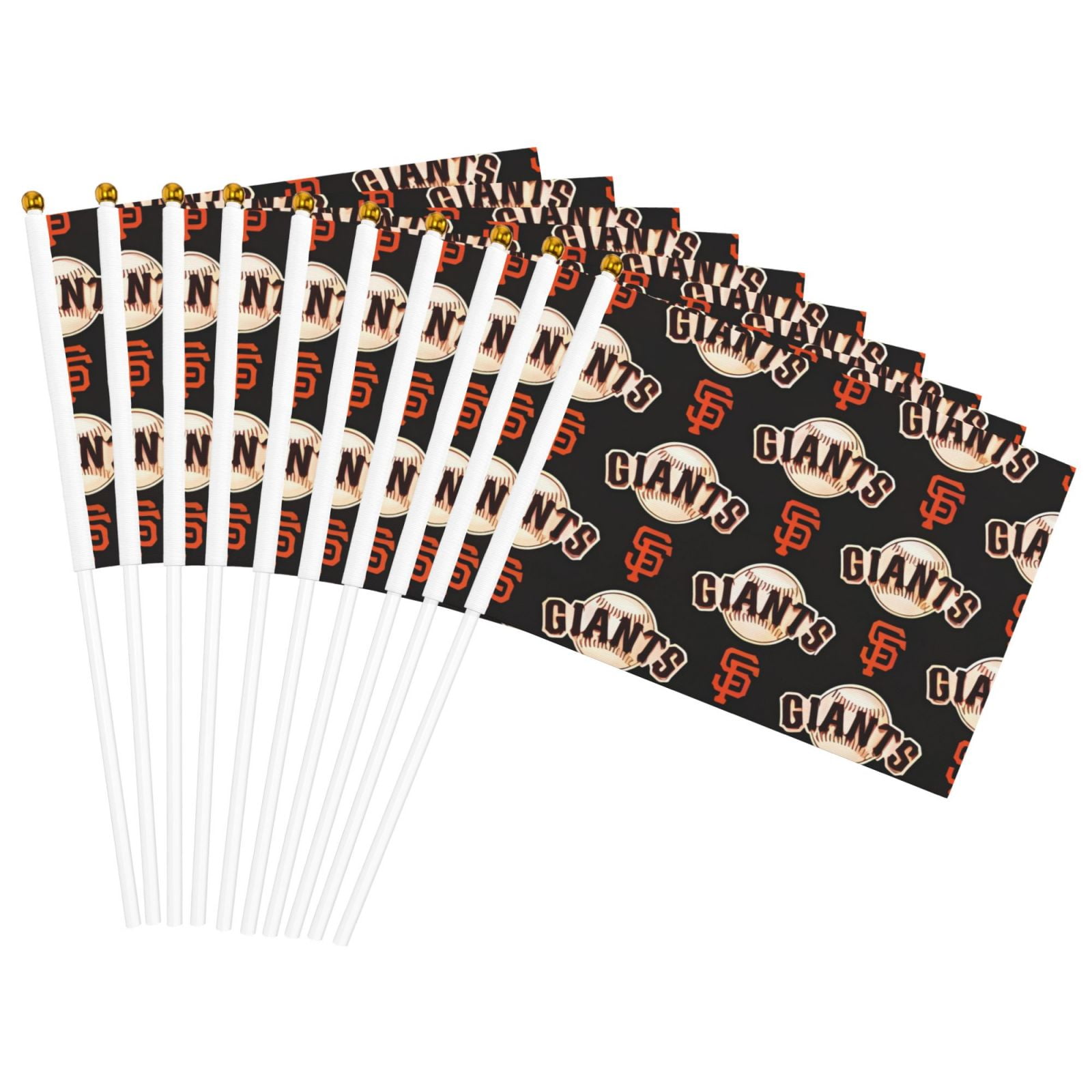 Giants Baseball Team Double Sided Hand Waving Flag(Pack of 6 or 10 ...