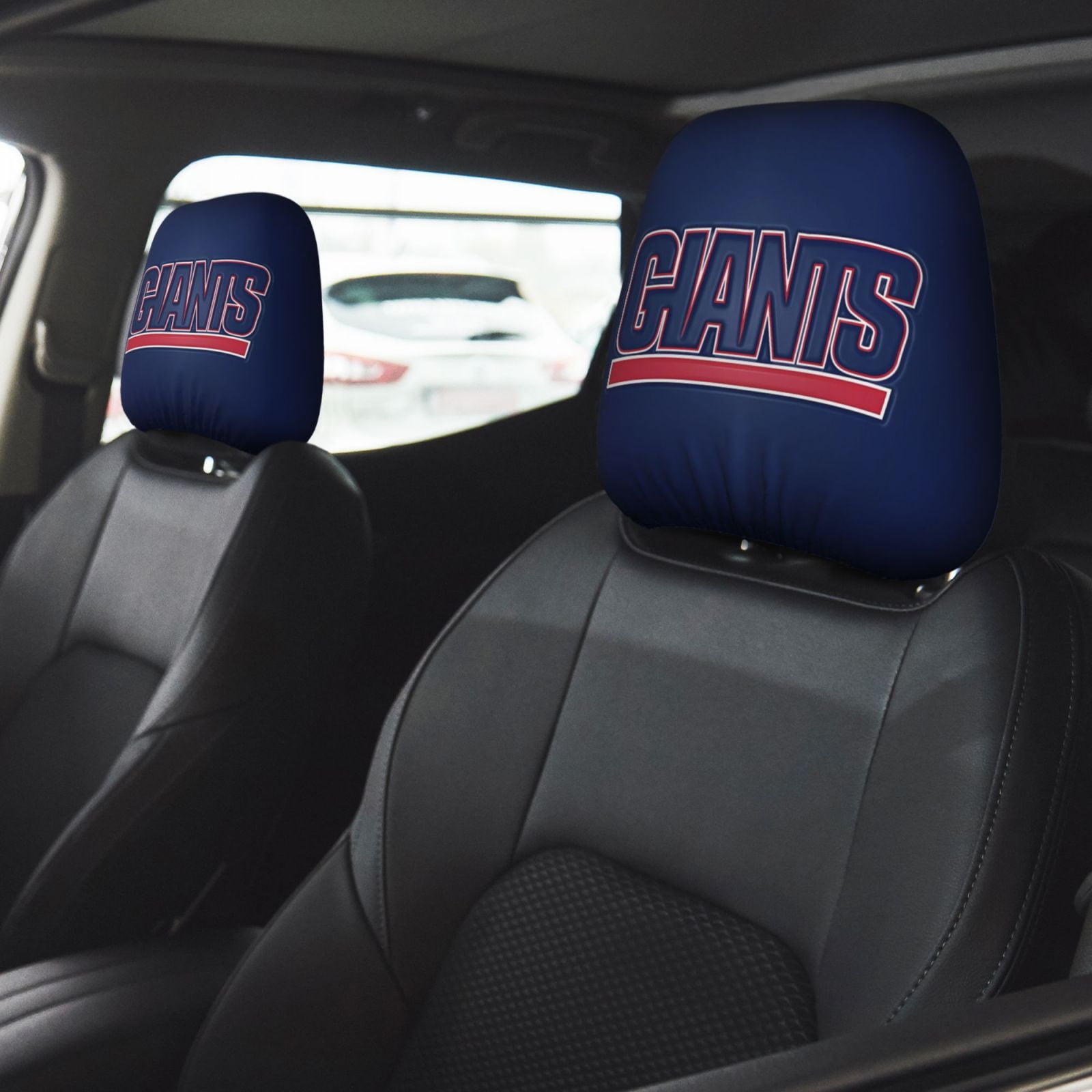 Giants Football Team Custom 2 Piece Car Headrest Cover Set Car Front ...