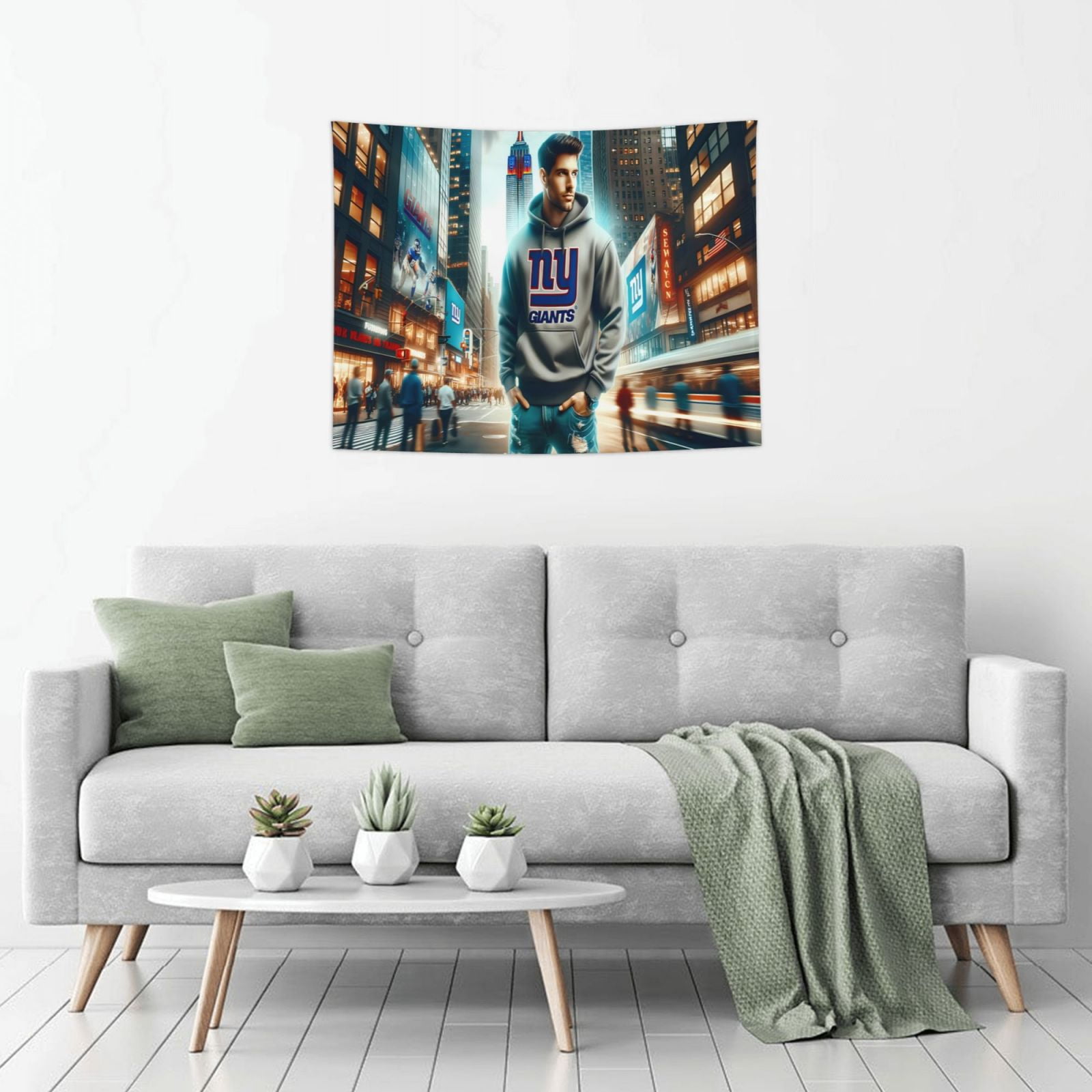 Giants Football Team Home Decor Wall Decor 29" x 37" With Removable ...