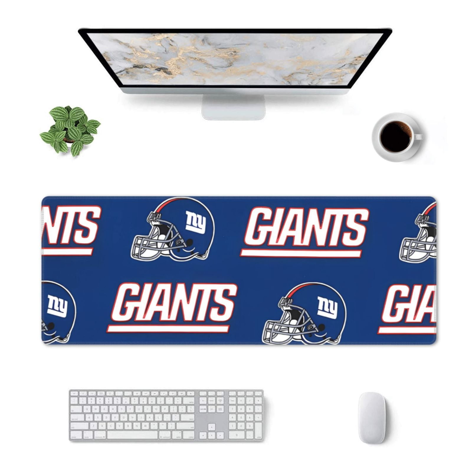 Giants Football Team Pattern Oversized Rubber Keyboard Pad 12x31.5 Inch ...