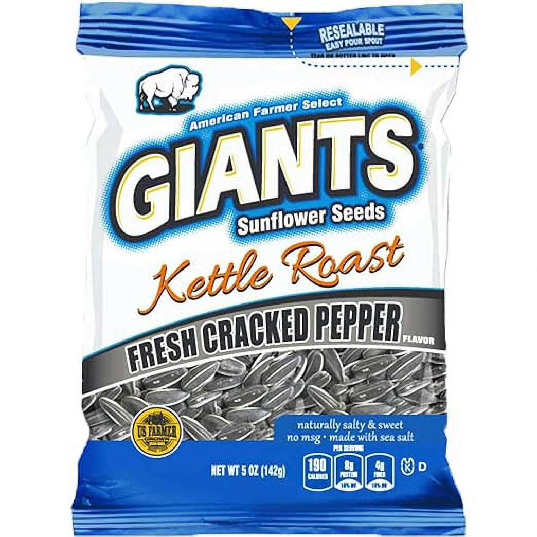 Giants Fresh Cracked Pepper Kettle Roast Sunflower Seed, 5 Ounce -- 12 ...