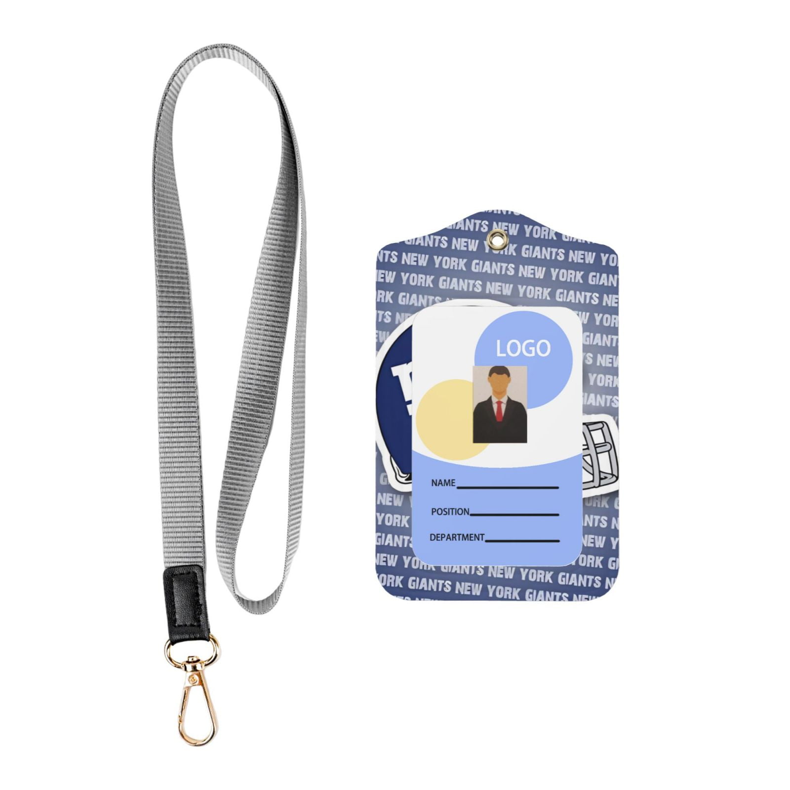 Giants Hard Plastic ID Card Holder with Clear Window for Office School ...