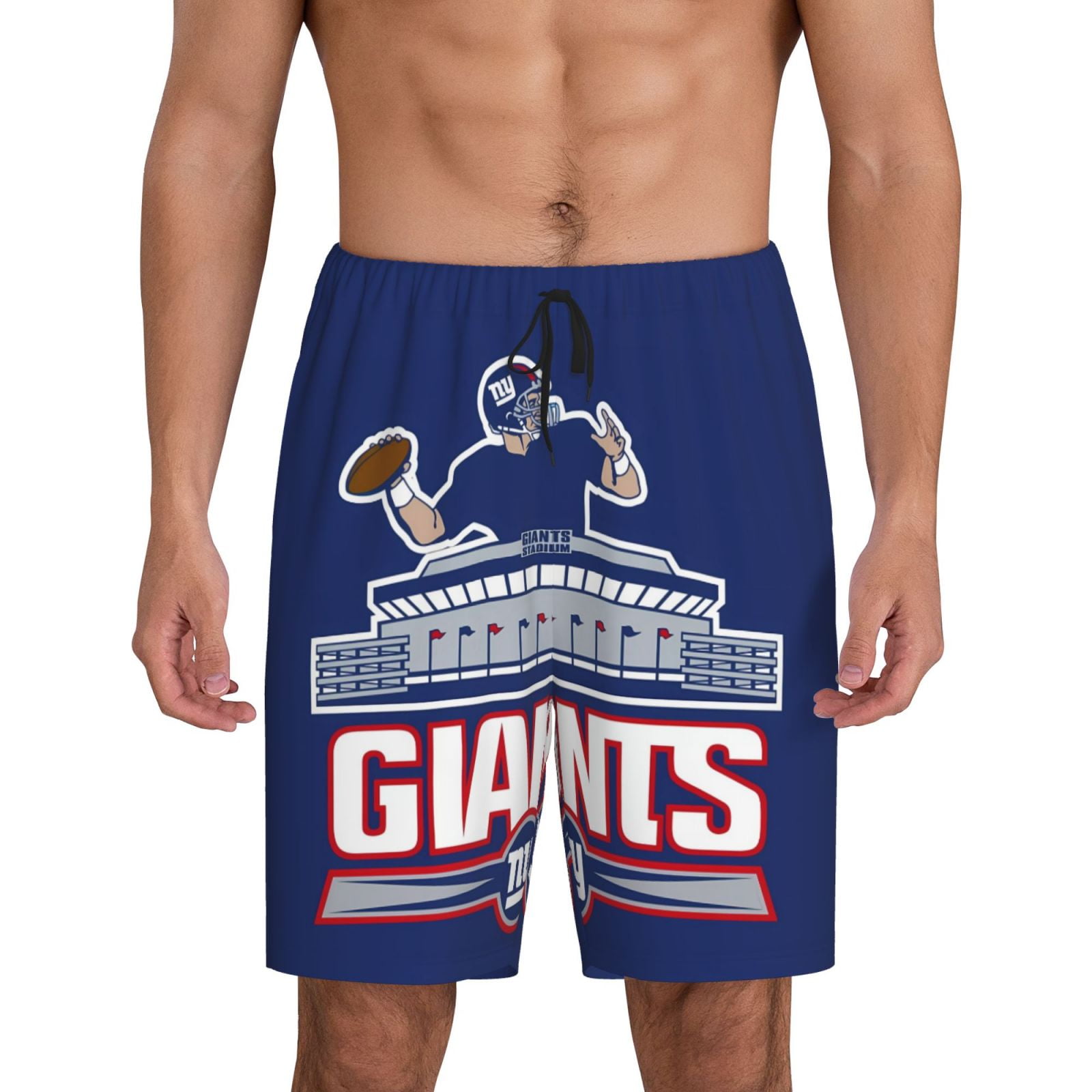 Giants Men's Short Pajama Pants Football Team Logo Men Casual Sleepwear ...