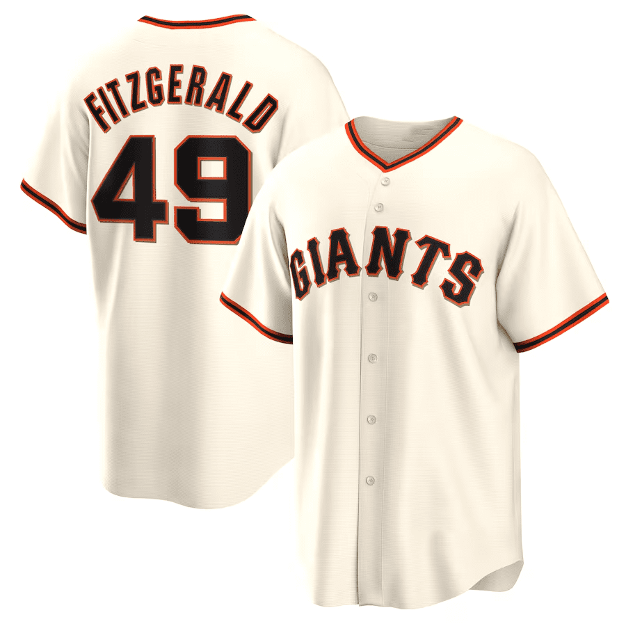 Giants Shirt Tyler Fitzgerald#49 Baseball Team Sports Home Limited ...