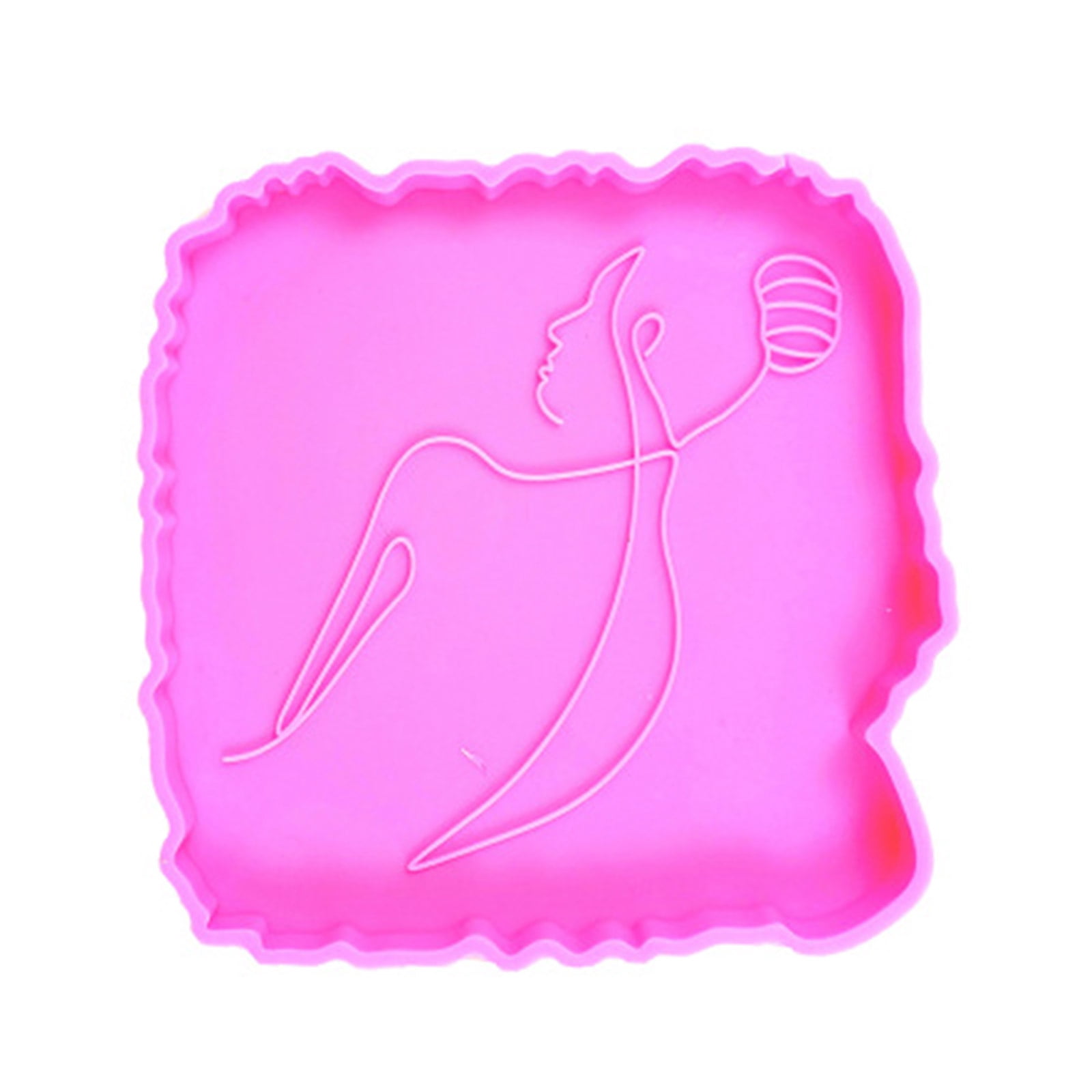Giaone 1/4Pcs Female Model Line Coaster Molds Epoxy Casting Mould for ...