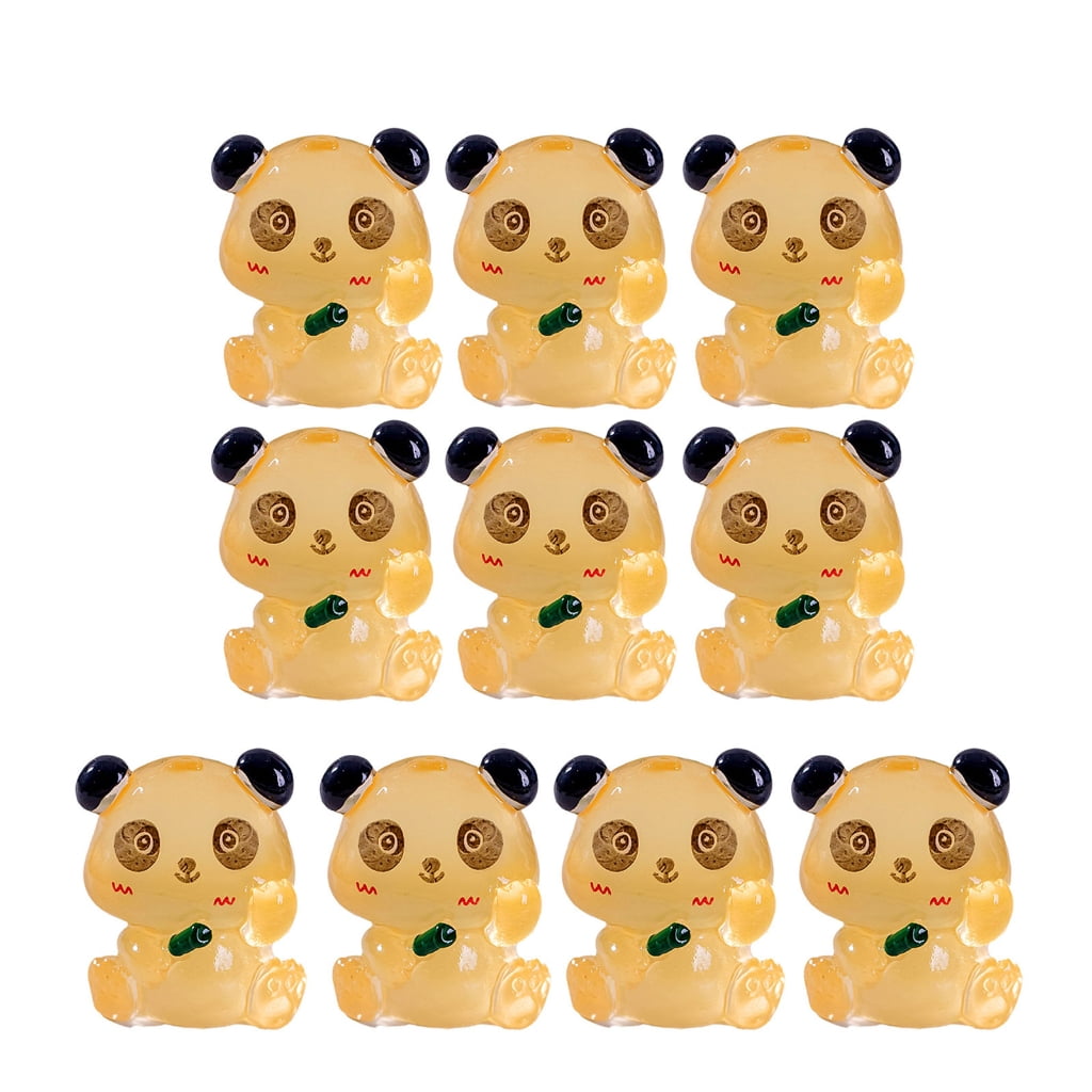 Giaone 10pcs Miniature Luminous Panda Resin Figurines Home Garden ...