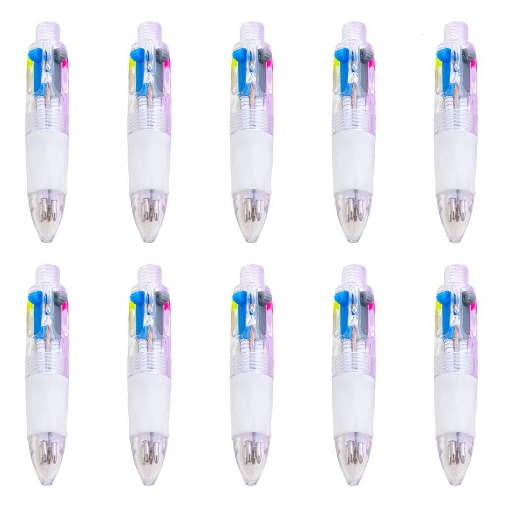 Giaone 10pcs Small Ballpoint Pen 4 in 1 Multicoloured Ballpoint Pen for ...