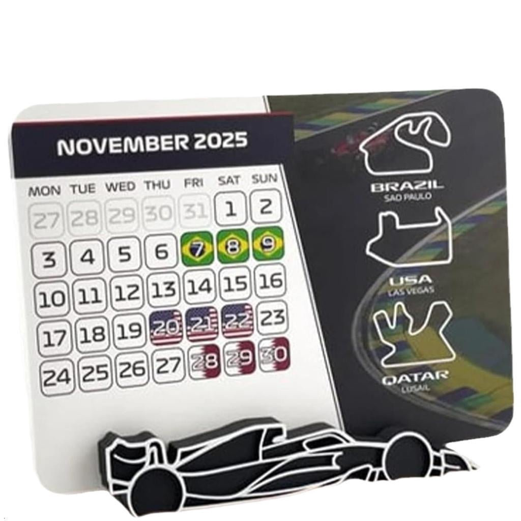 Giaone 2025 Racing Schedule Calendar with Display Stand for Fan and ...