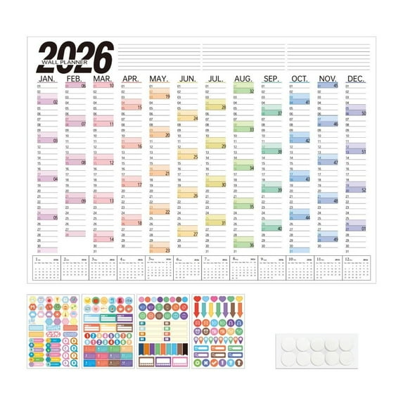 Giaone 2026 Full Year Calendar Planner Wall Mounted 2026 Yearly Planner ...