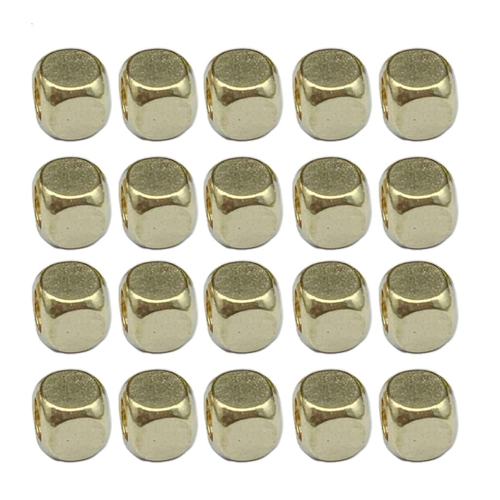 Giaone 20pcs Round/Square Brass End Strain Isolate Beads for Paracord ...