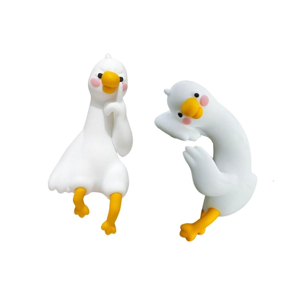 Giaone 2Pcs Cute Geese Computer Monitor Mini Figurines for Festival ...