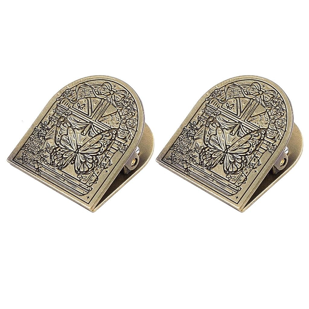 Giaone 2Pcs Retro Note Paper Clip Metal Bookmarks Page Clip Clamp ...