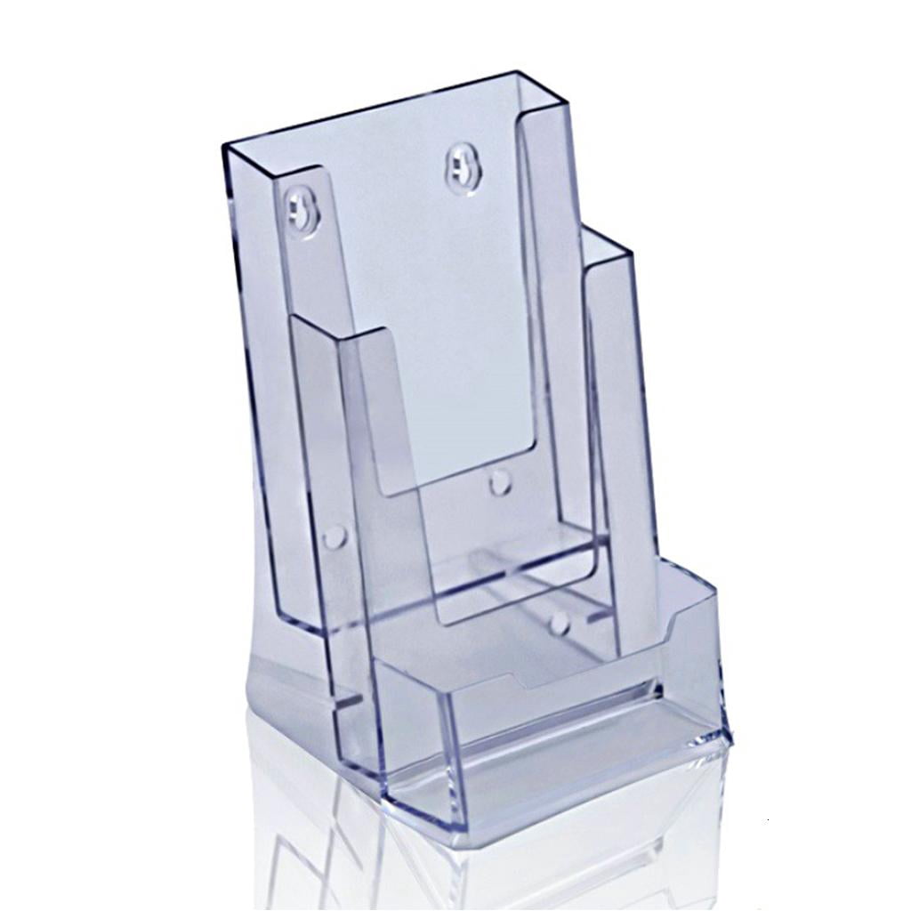 Giaone 3 Grids Clear Business Card Holder Brochure Stand Pamphlet Desk ...