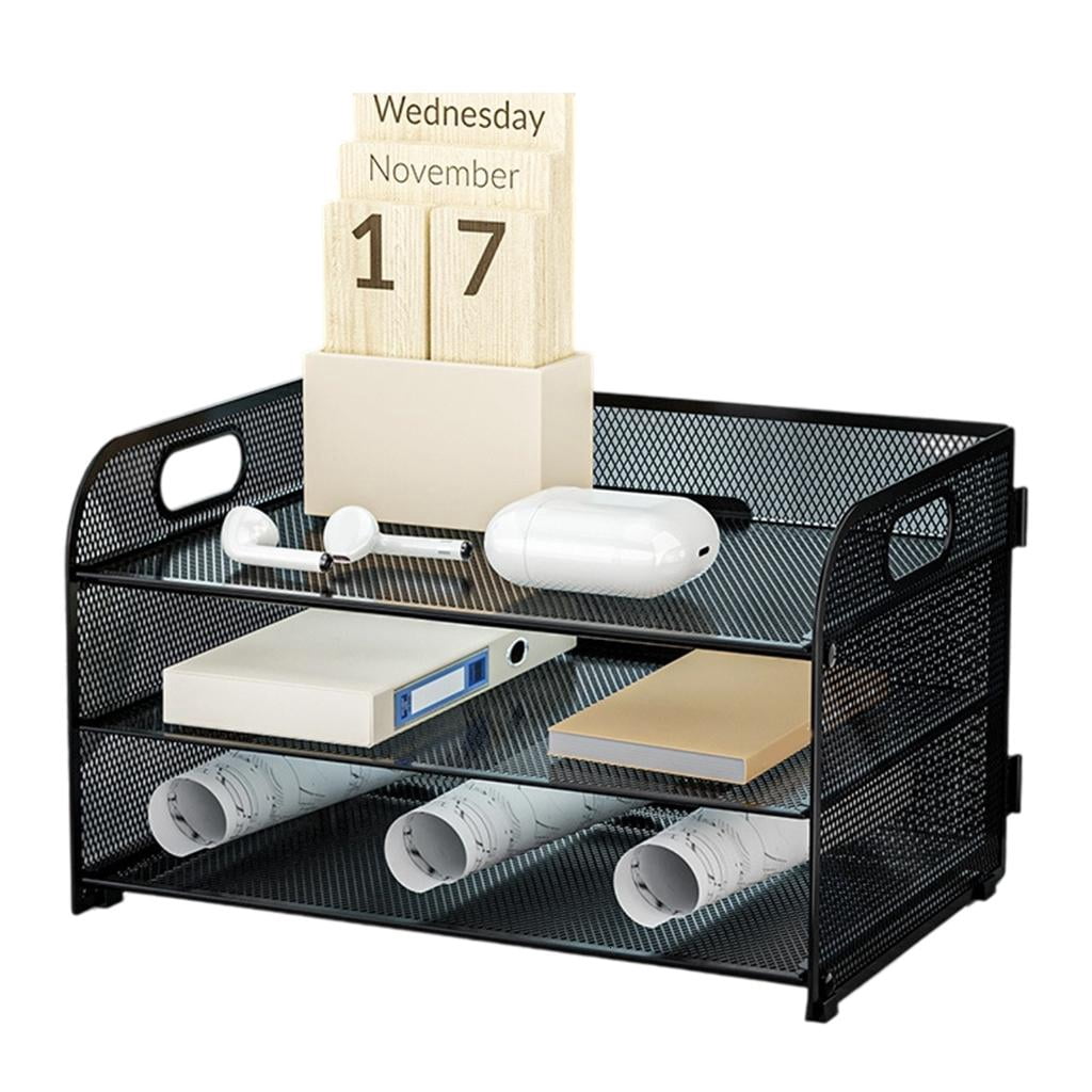 Giaone 3 Tiers Desk Organiser File Holders Filing Trays Paper Storage ...