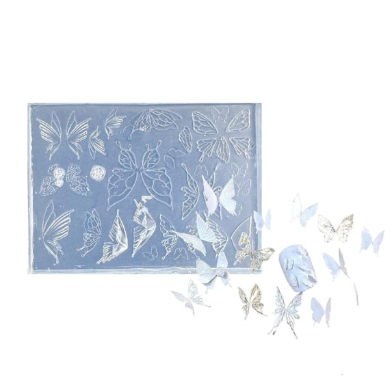 Giaone 3D Butterfly Embossed Nail Art Silicone Mold For DIY Nail Design ...