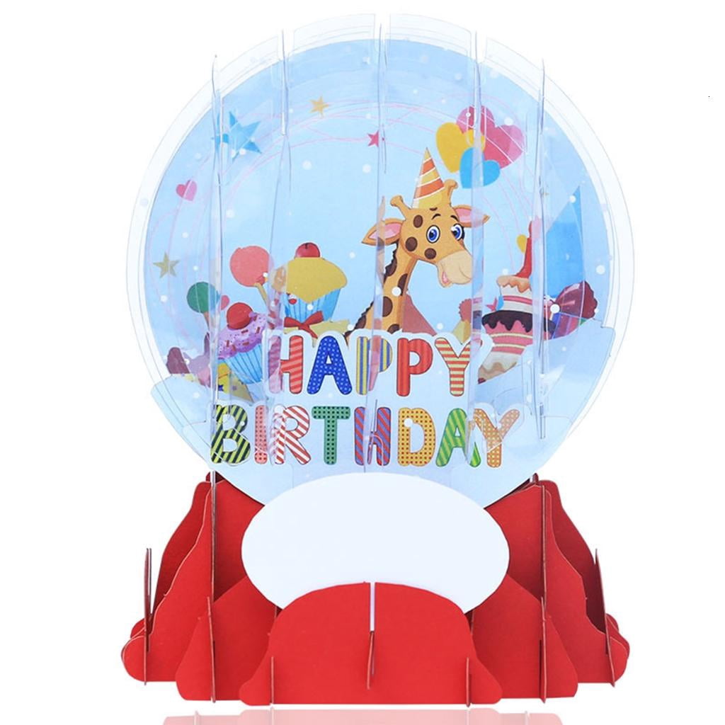 Giaone 3D Giraffe Crystal Ball Birthday Greeting Card Birthday Holiday ...