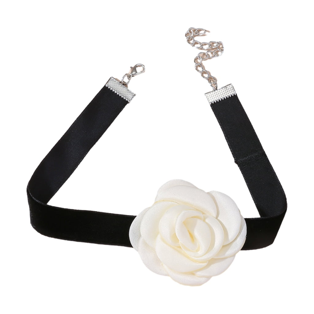 Giaone 4 Colors Retro Big Flower Necklaces Cloth Weave Necklet Delicate ...