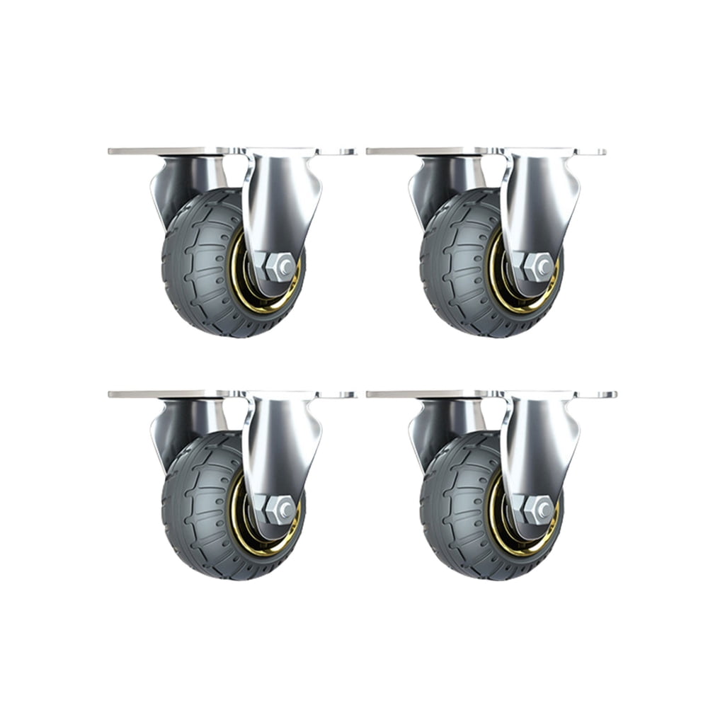 Giaone 4Pcs 3inch Universals Soft Rubber Wheel Heavy Duty Furniture ...