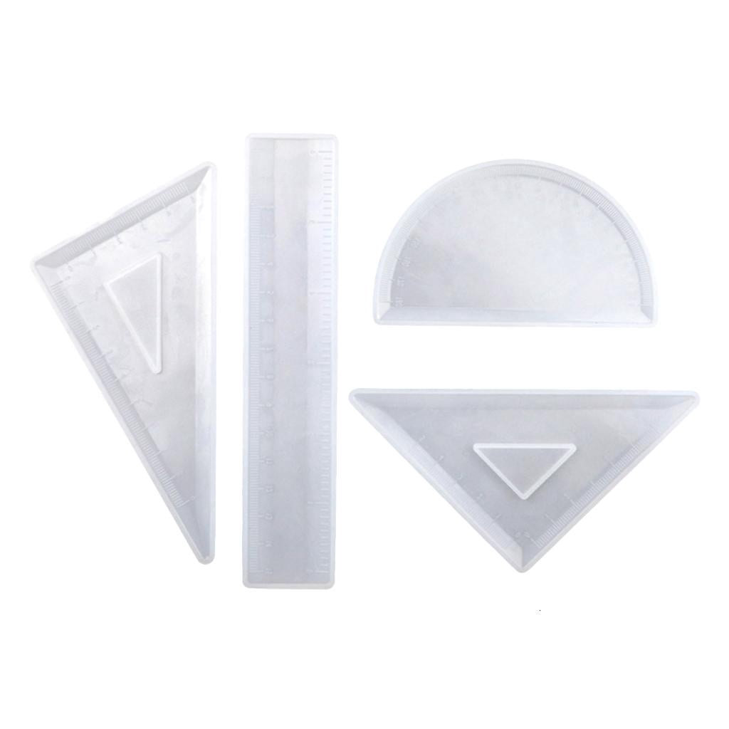Giaone 4pcs Ruler Resin Silicone Mold, Protractor Triangle Ruler Right ...