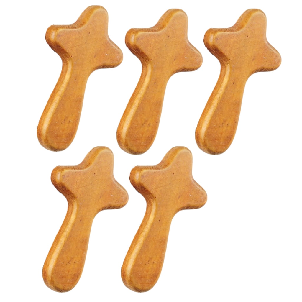 Giaone 5Pieces Miniature Wood Crosses for Prayer Pocket Sized Religious ...