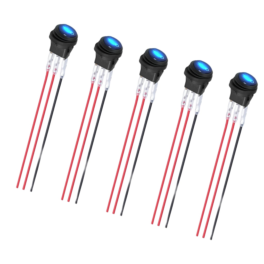 Giaone 5pcs 12V 20A Round Switches with LED Light Simple Installs for ...