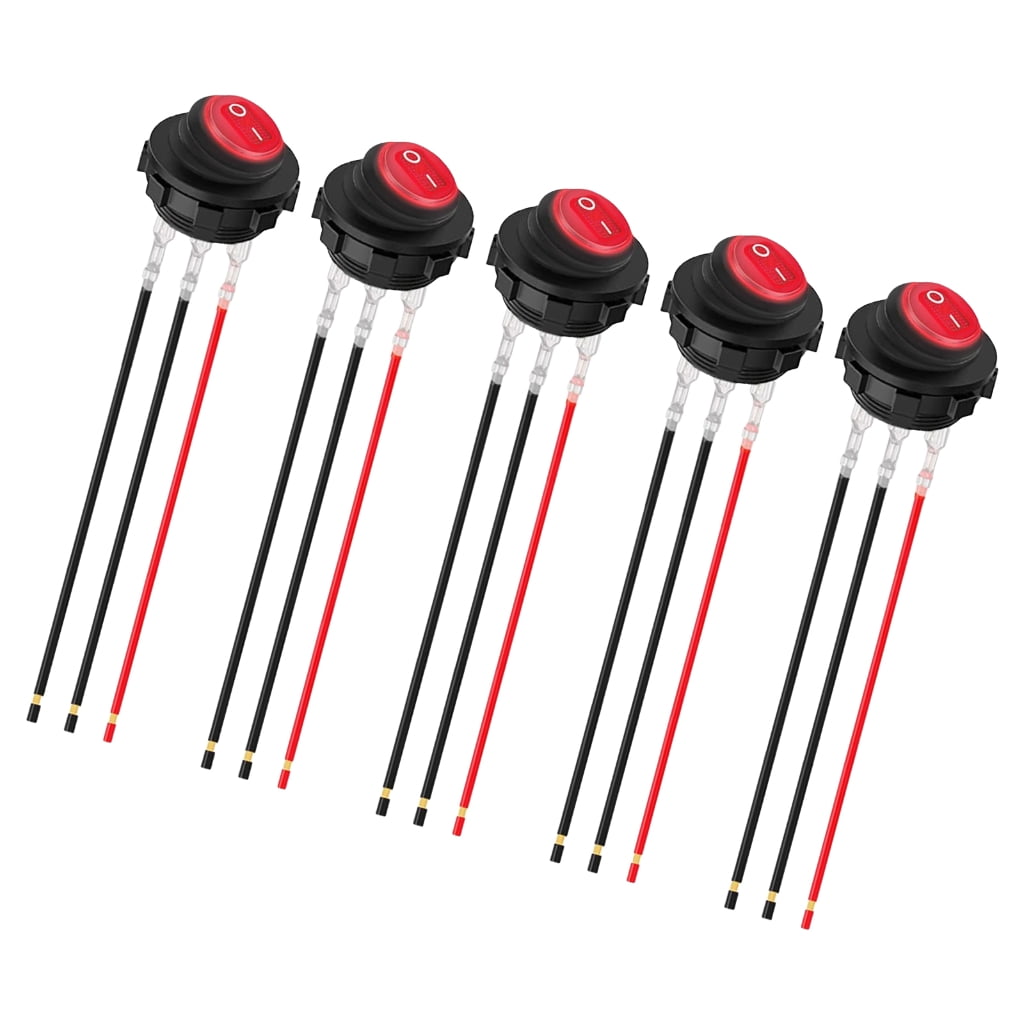 Giaone 5pcs 12V 20A Round Switches with LED Light Simple Installs for ...