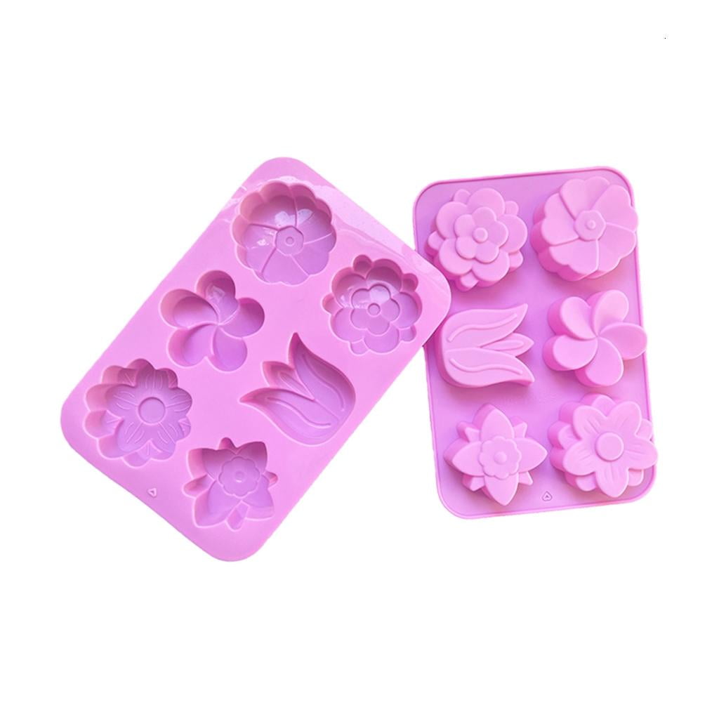 Giaone 6 Cavity Silicone Flower Baking Molds Heat Resistant Nonstick ...