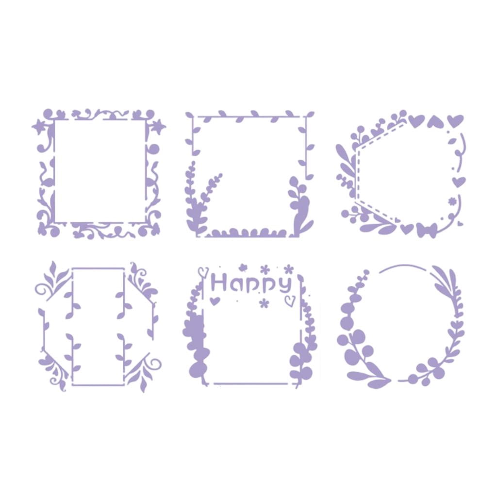 Giaone 6 Pcs Flower Stencils for Painting Scrapbook Journal Stencils ...